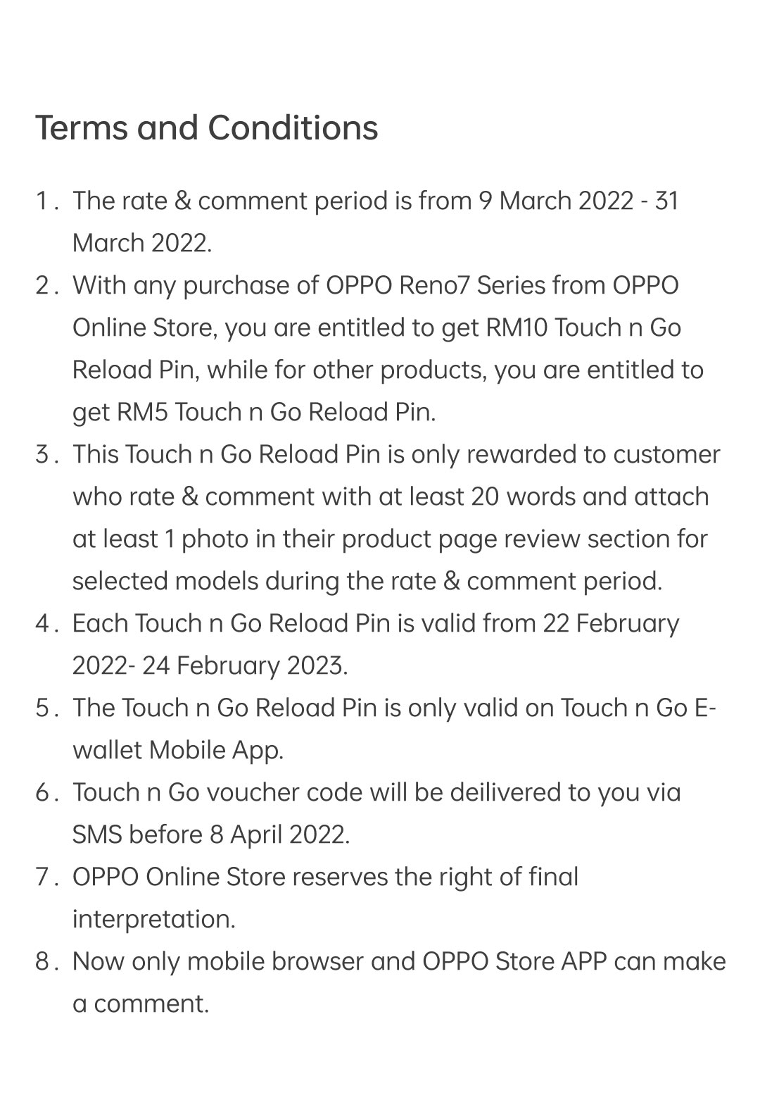COMMENT & GET TnG Reload Pin | OPPO Malaysia
